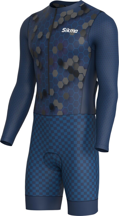 Sikma Men's Cycling Skinsuit Gel Padded One Piece Trisuit Bike Top Short Sublimated Unique ...