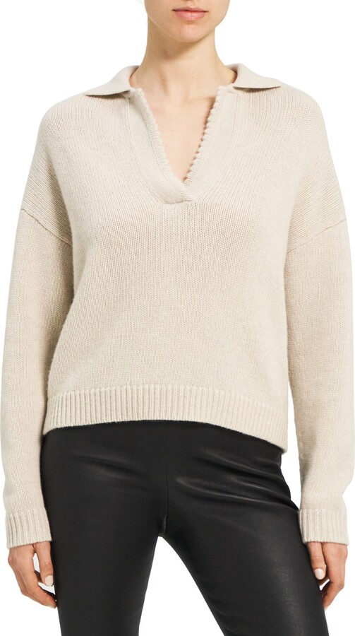 Theory Wool & Cashmere Polo Sweater - ShopStyle