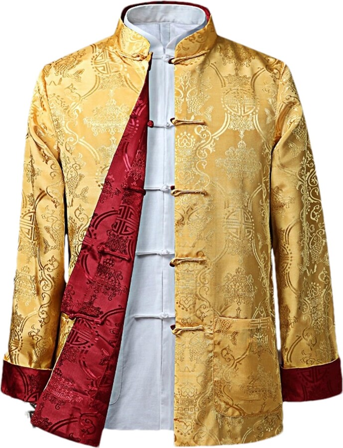 BoShiNuo Men's Chinese Dragon Shirt Kung Fu Coats Tang Suit Traditional ...