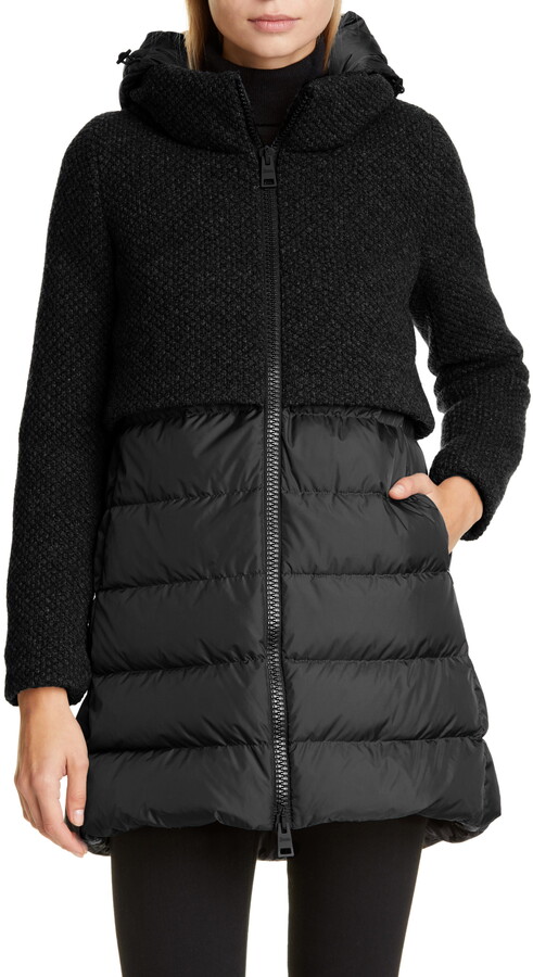 Herno High/Low Knit & Quilted Down Puffer Jacket - ShopStyle