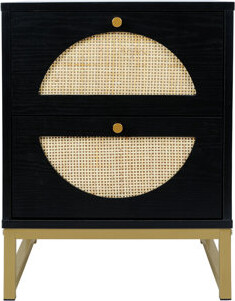 Mercer41 2 Drawer Side Table, Display Rack, Nightstand Side Table ...