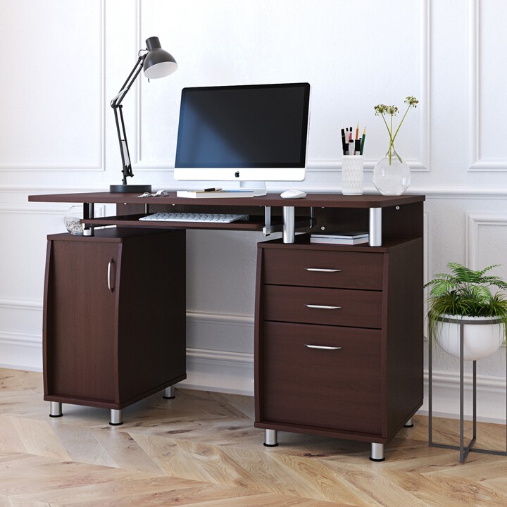 RASOO Computer Desks with Two Storage Drawers and One Hanging File ...
