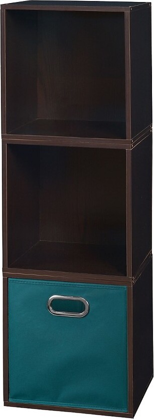 Niche Cubo Storage Set - 3 Cubes and 1 Canvas Bin- Truffle/Teal ...