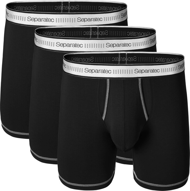 Separatec Men's Underwear Soft Combed Cotton and Supima Boxer Trunks ...