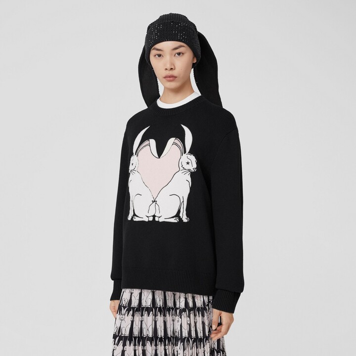 Burberry Rabbit Intarsia Wool Oversized Sweater - ShopStyle