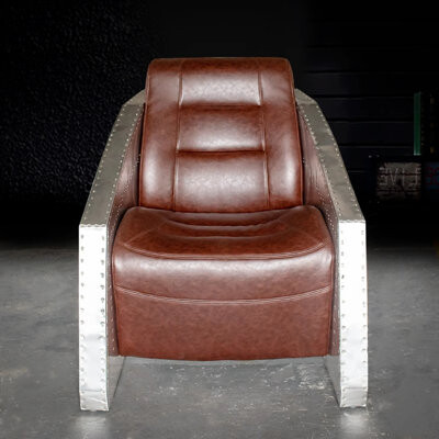 Jes Design Industrial Style Aluminum Skin Leisure Sofa Chair 31.5 ...