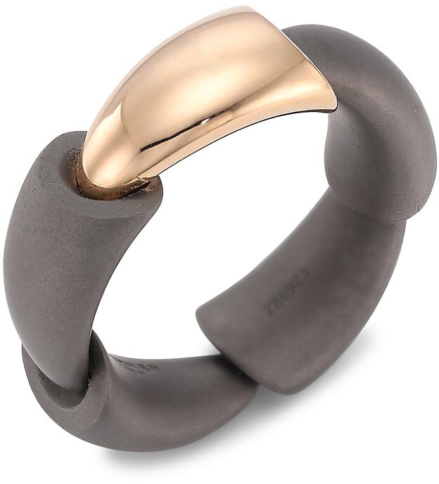 Vhernier Calla Titanium & 18K Rose Gold Ring - ShopStyle