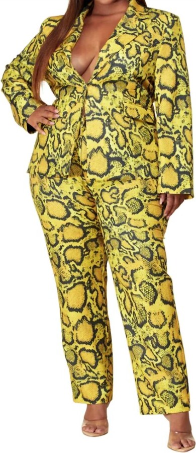 L'ATISTE Python Pant Set In Yellow - ShopStyle Plus Size Clothing