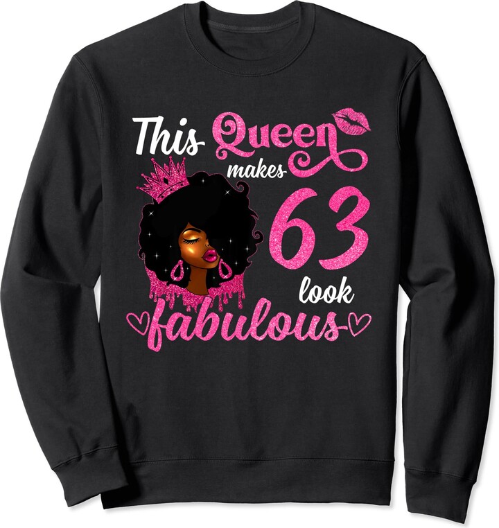 African American Black Women Afro Birthday shirt This Queen Makes 63 ...