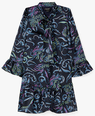 Kate Spade Lunar New Year Dragons Tie-Neck Dress - ShopStyle