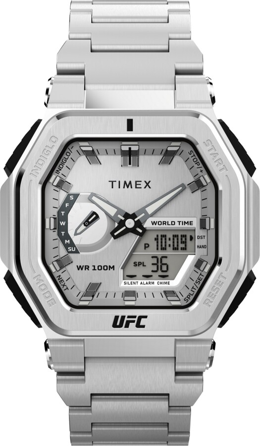 Timex Ufc Men's Colossus Analog-Digital Silver-Tone Stainless Steel ...