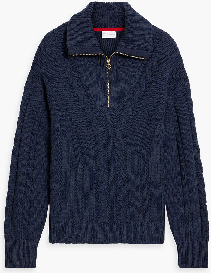 WE NORWEGIANS Highland cable-knit merino wool and cashmere-blend half ...
