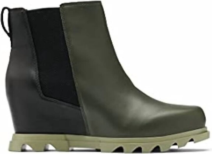 Sorel Joan Of Arctic Wedge Iii Chelsea Boots In Dark Moss, Sage - ShopStyle