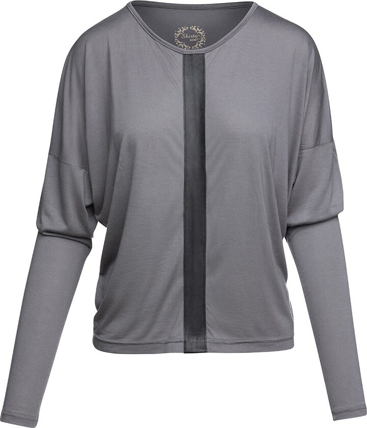 Conquista Women's Dark Grey Top With Faux Leather Detail - ShopStyle
