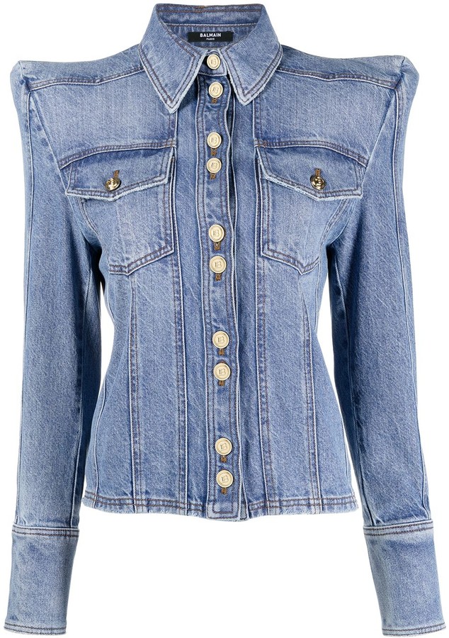 Balmain Structured Shoulder Jacket - ShopStyle