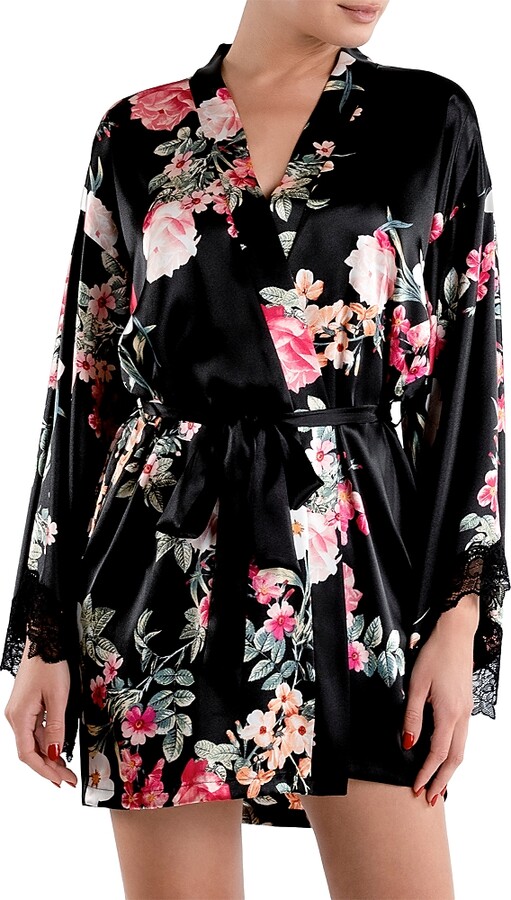 Female In Bloom by Jonquil Holiday Romance Luxe Satin Lace Trim Wrap ...