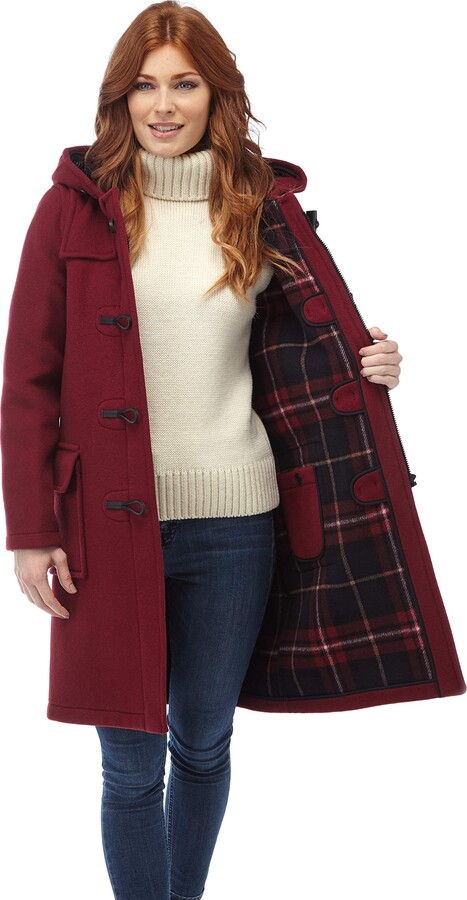 Original Montgomery Womens Long Duffle coats -- Burgundy - ShopStyle