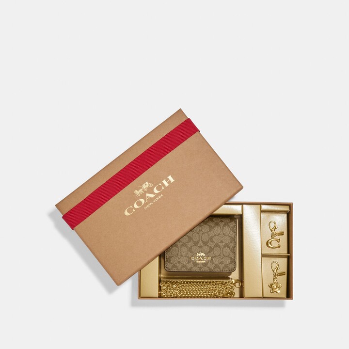 Coach Outlet Boxed Mini Wallet On A Chain In Signature Canvas - ShopStyle