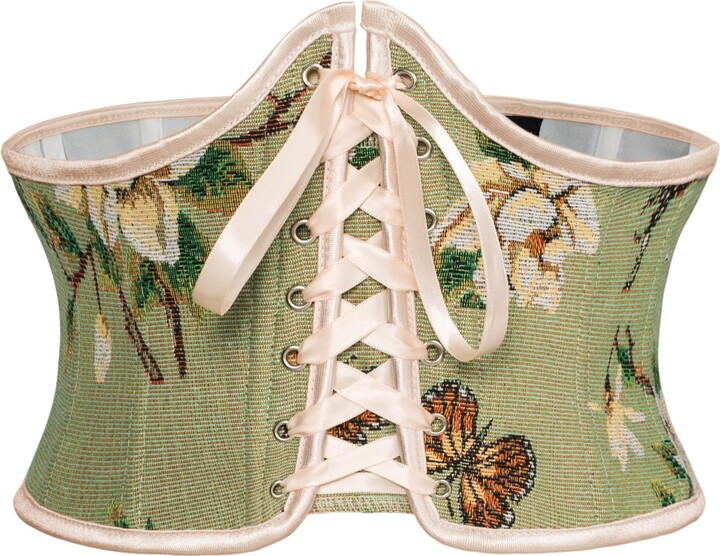 SCARLET DARKNESS Womens Green Flora Waist Belt Lace up Wide Belt ...