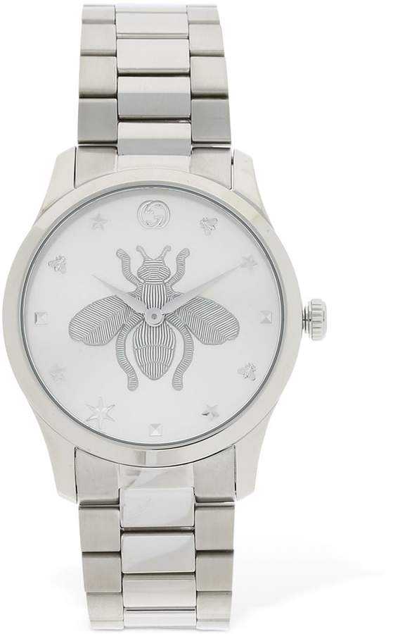 Gucci 38MM G TIMELESS BEE MOTIF WATCH - ShopStyle