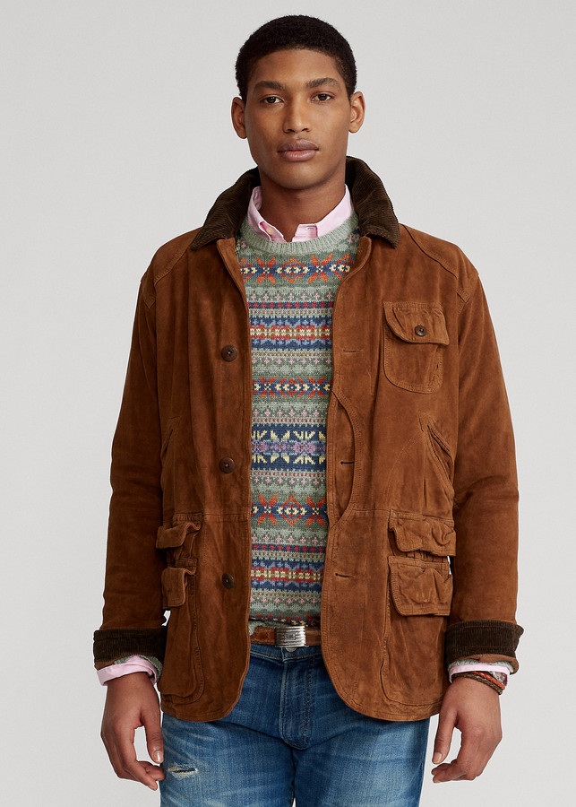 Ralph Lauren Suede Utility Jacket - ShopStyle
