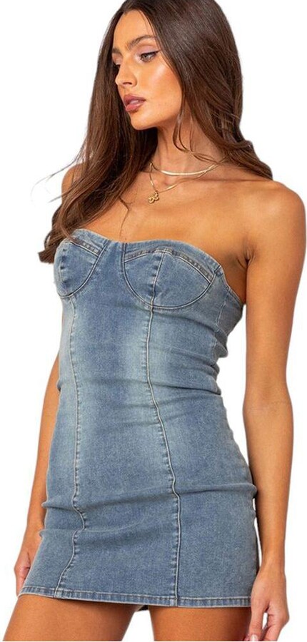 Edikted Women's Alissa denim mini dress - ShopStyle