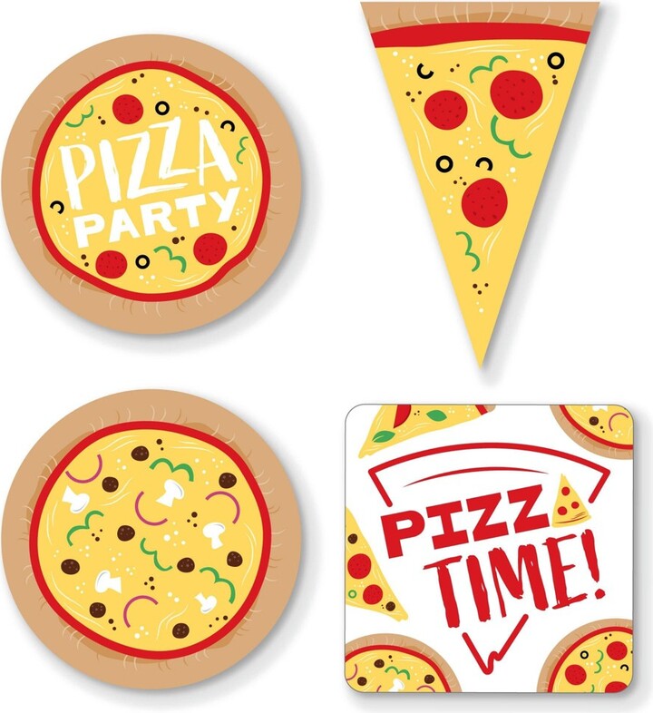 Big Dot of Happiness Pizza Party Time - DIY Shaped Baby Shower or ...