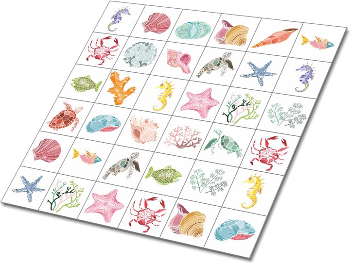 Etsy Sea Creatures Vinyl Tiles Flooring, Green White Wall Panels ...