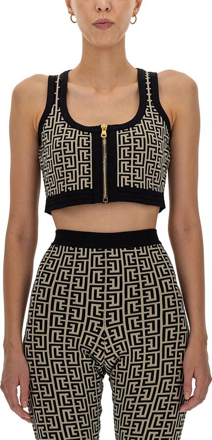 Balmain Top Monogram - ShopStyle