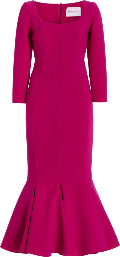 Carolina Herrera Trumpet Midi Dress - ShopStyle