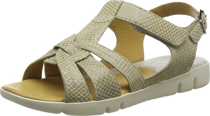 Padders Petal Wide Fitting 2E Womens Leather T-Bar Sandals (Beige ...