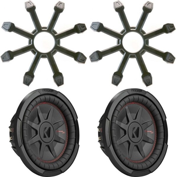 Kicker (2) 48CWRT102 CompRT 10" Subwoofer, DVC, 2-ohm - Includes Grill ...