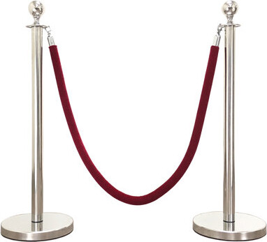 VIP Crowd Control Rope Stanchion (2 Mirror Crown Top/Flat Base + 6 ...