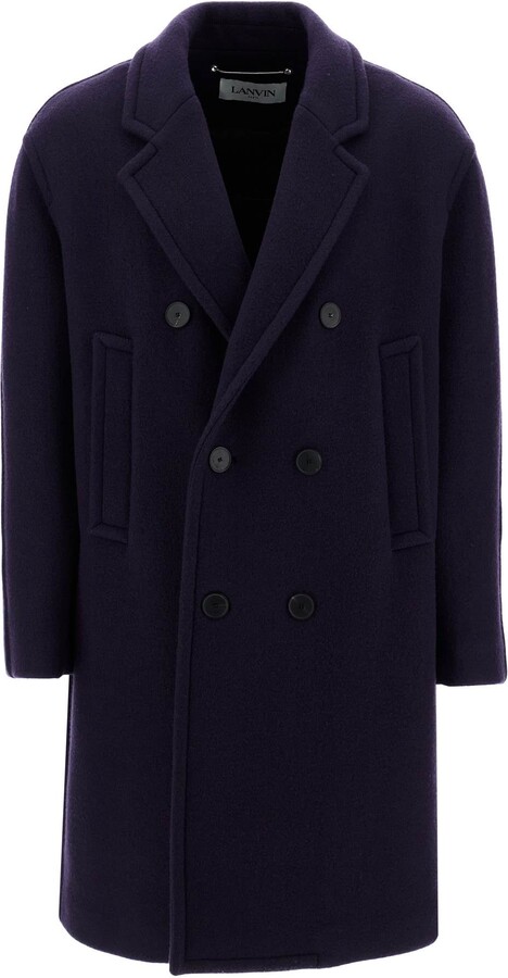 Lanvin Men's Double-Breasted Heavy Wool Coat - ShopStyle