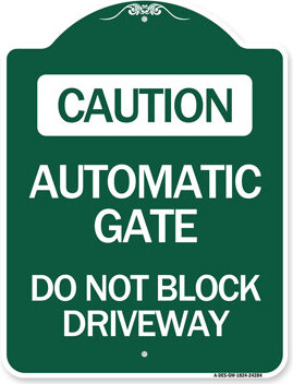 Signmission Designer Series Sign - Caution, Automatic Gate, Do Not ...