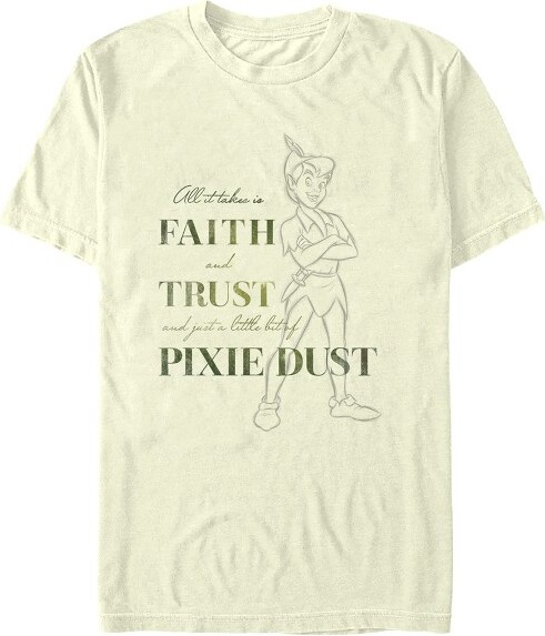 Men's Peter Pan Faith Trust Pixie Dust T-Shirt - Beige - 3X Large ...
