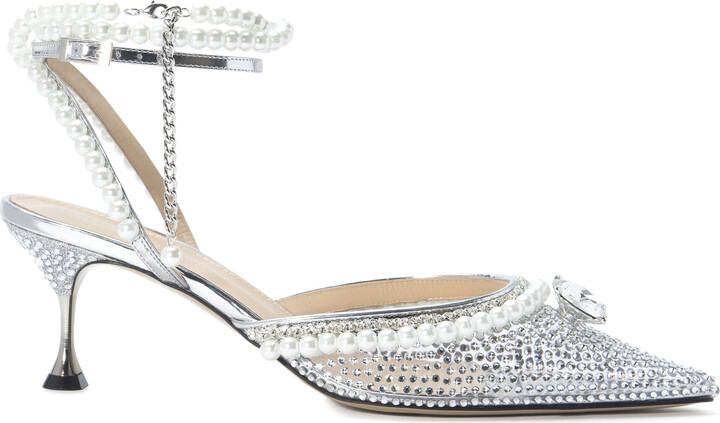 MACH & MACH Crystal-Embellished Diamond Of Elizabeth PVC Pumps - ShopStyle