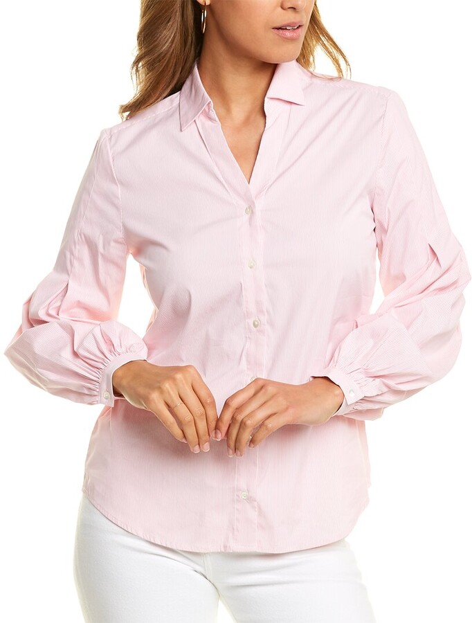 J.Mclaughlin Vickie Hairline Stripes Shirt - ShopStyle