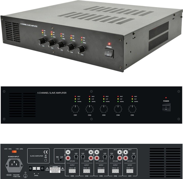 Loops 5x 60W Multi Zone Mixer Amplifier System 100V 8Ohm HiFi Speaker ...