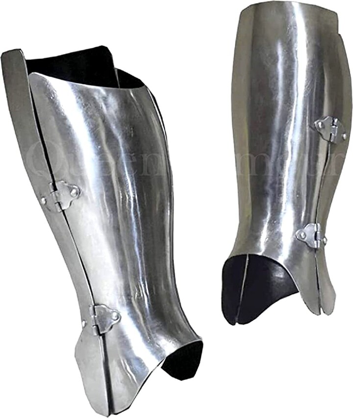 ANTIQUECOLLECTION Medieval Europeon Enclosed Greaves Knight Leg Armor ...
