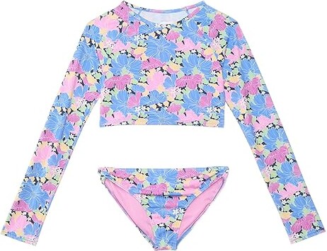 Roxy Kids Outline Floral Crop Rg Set (Big Kid) Girl's Swimwear Sets ...
