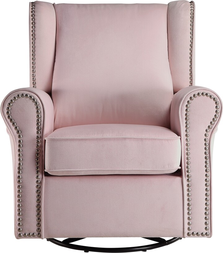 IGEMAN Swivel Chair Removable Cushion Cover and Nailhead Trim Recliners ...