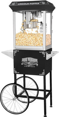 Lincoln Popcorn Machine with Cart - 8oz Popper with Stainless-Steel ...