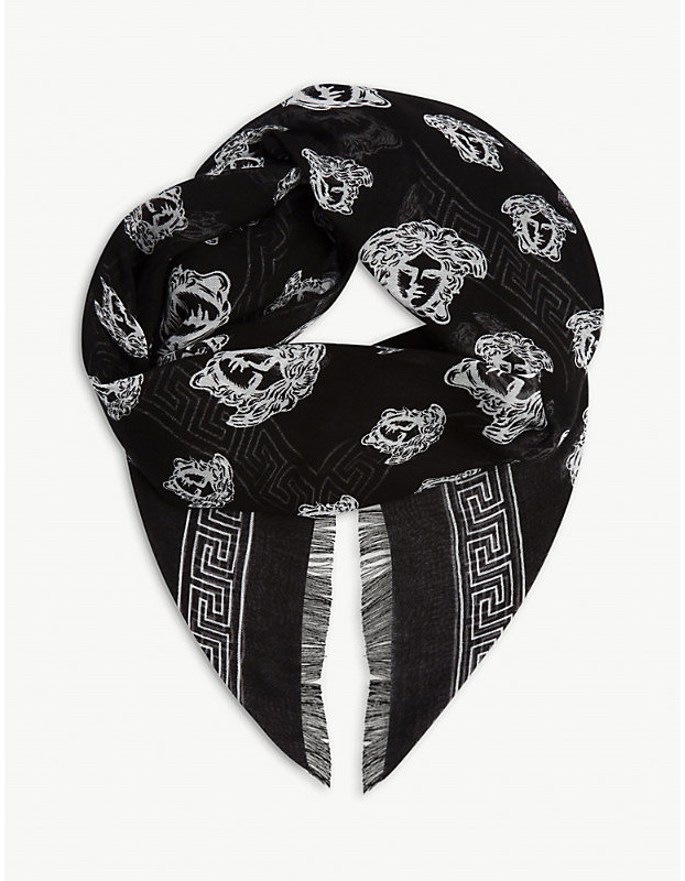 Versace Medusa head print silk scarf - ShopStyle Scarves