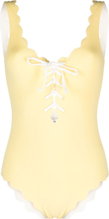Marysia Swim Palm Springs scallop-edge swimsuit - ShopStyle