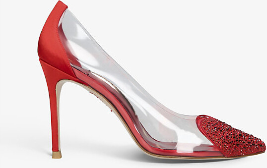 Sophia Webster Womens Red Amora Heart-embellished Leather and Vinyl ...