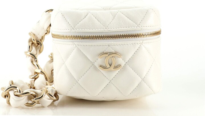 Chanel CC Cube Zip Clutch with Chain Handle Quilted Lambskin - ShopStyle