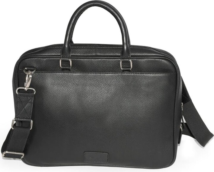 Club Rochelier Slim Open Flap Briefcase With Top Handles - Black ...