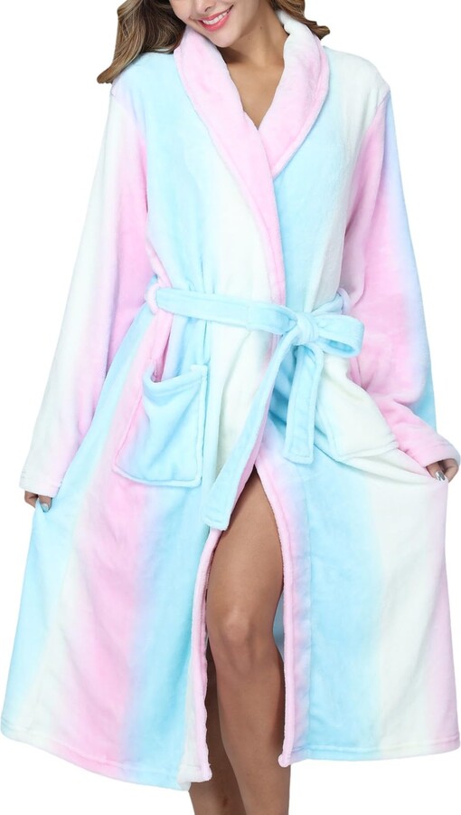 Generic Fleece Morning Gown Womens Winter Present Dressing Gown Ladies ...