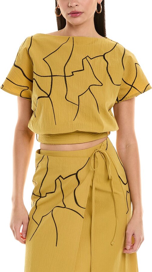 Alpha Studio Seersucker Top - ShopStyle